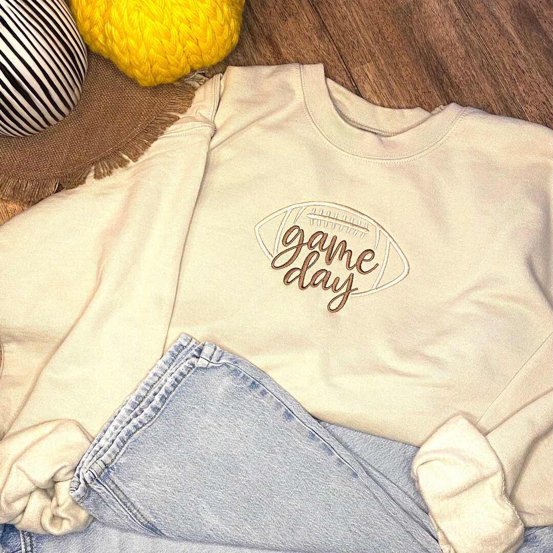 Embroidered Game Day Sweatshirt: Comfy Football Apparel - Etsy