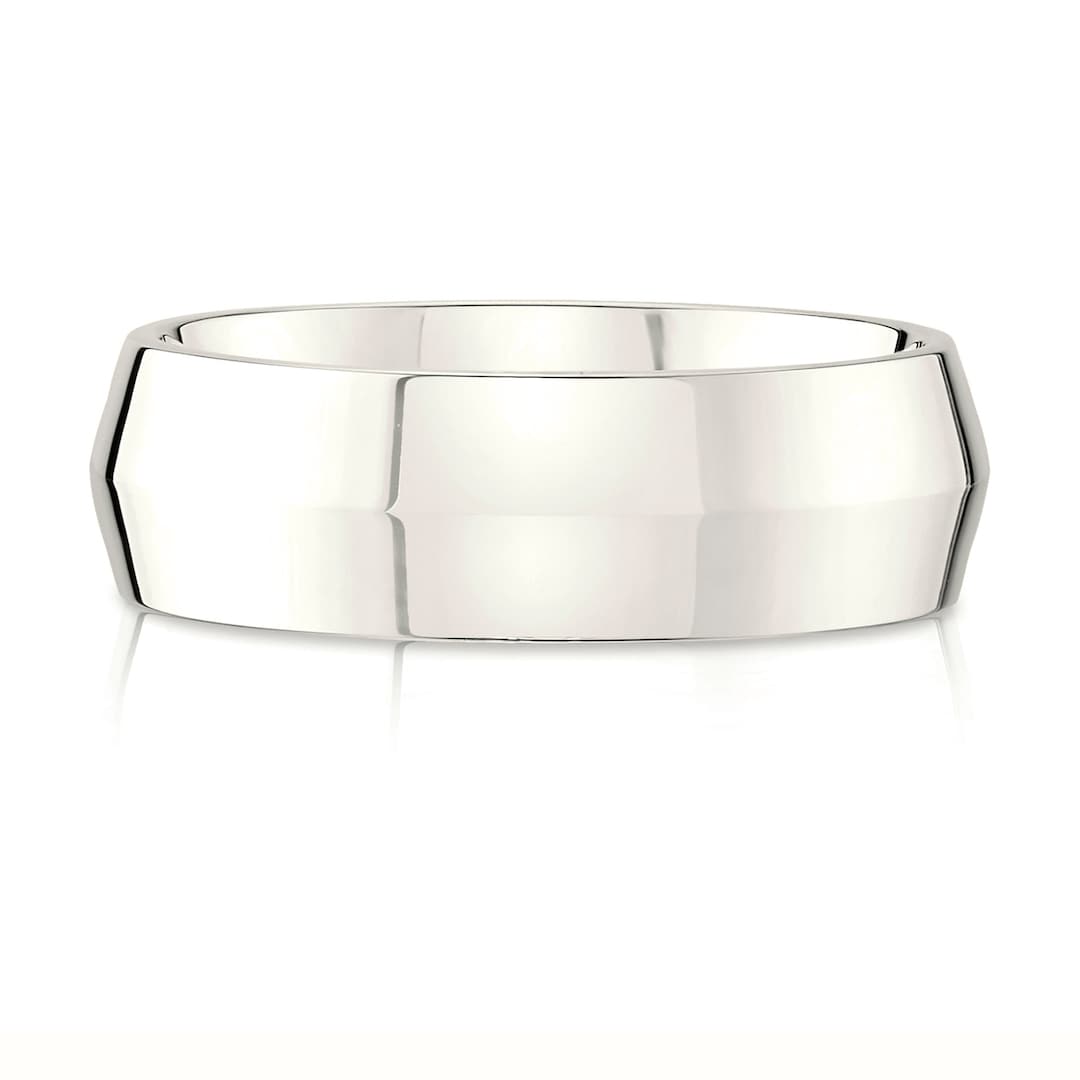 14k Champagne Gold Band (8mm) | KNIFE EDGE | Polished | Comfort Fit ...