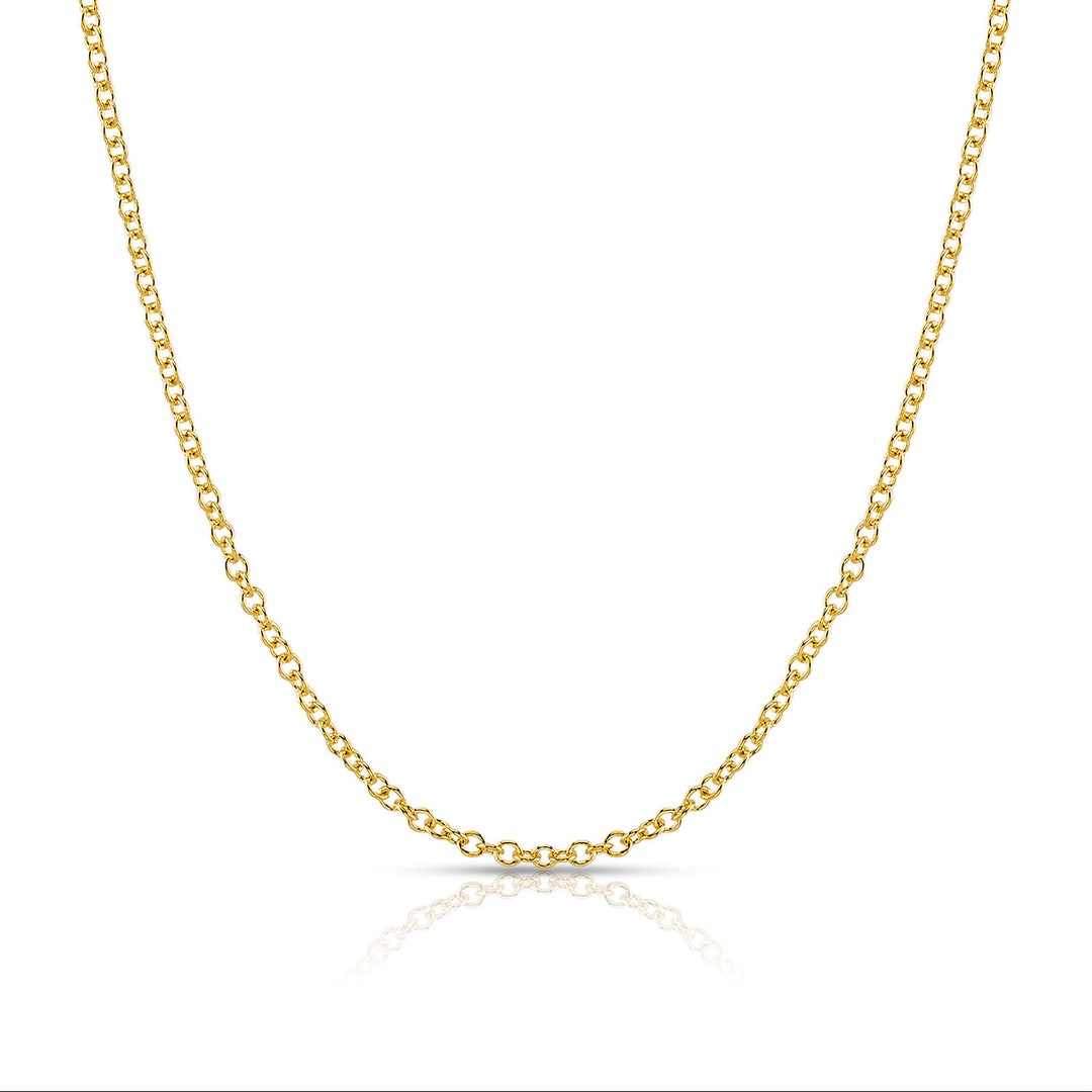14k Yellow Gold Round Cable Chain (1.5mm Thick / 16, 18, 20, 22, 24 ...