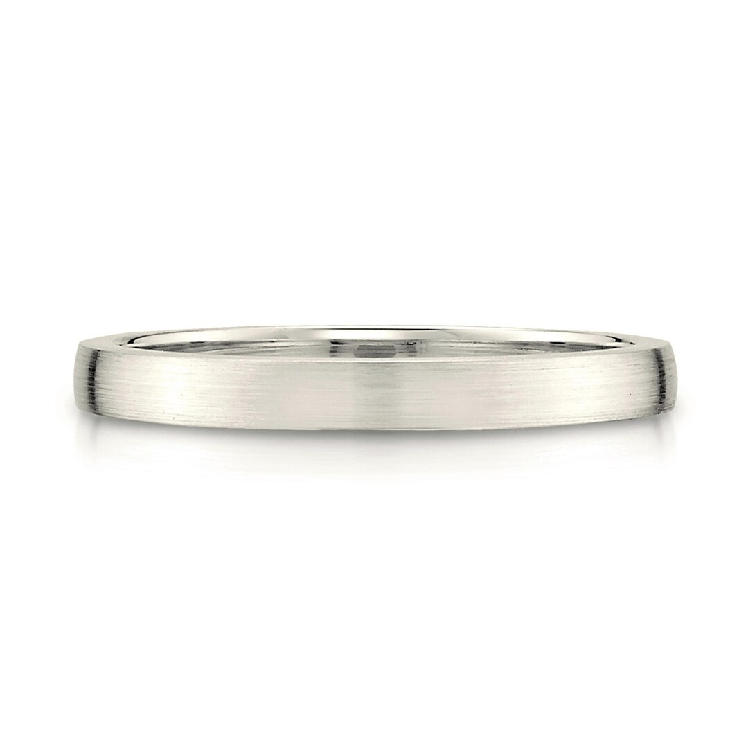 14k Champagne Gold Band (2.5mm THIN) | LOW DOME | Matte Brushed ...