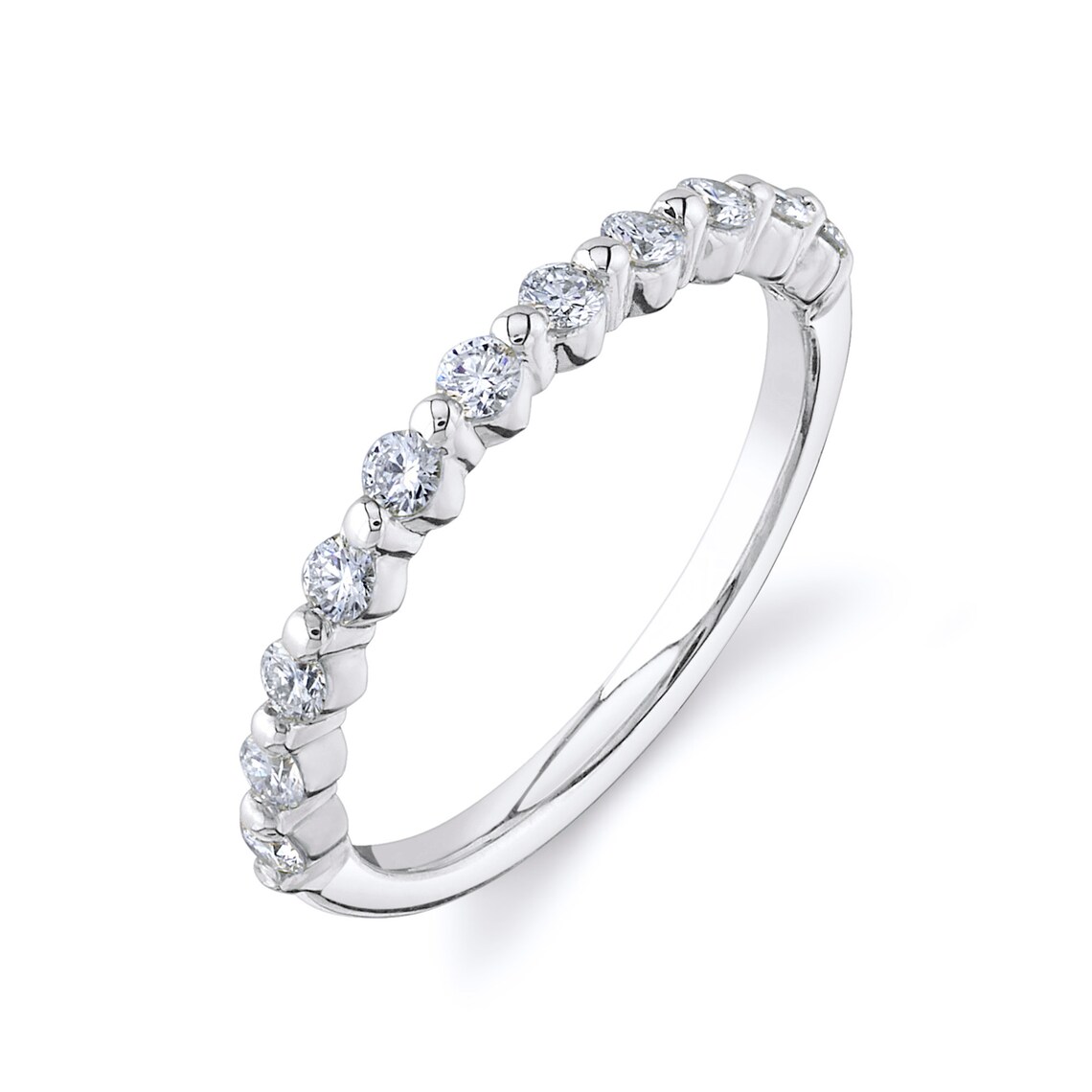 Floating Diamond Eternity Band in 14k White Gold 2mm Rose - Etsy
