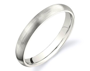 14k White Gold Band 5mm CLASSIC DOME Polished Comfort - Etsy