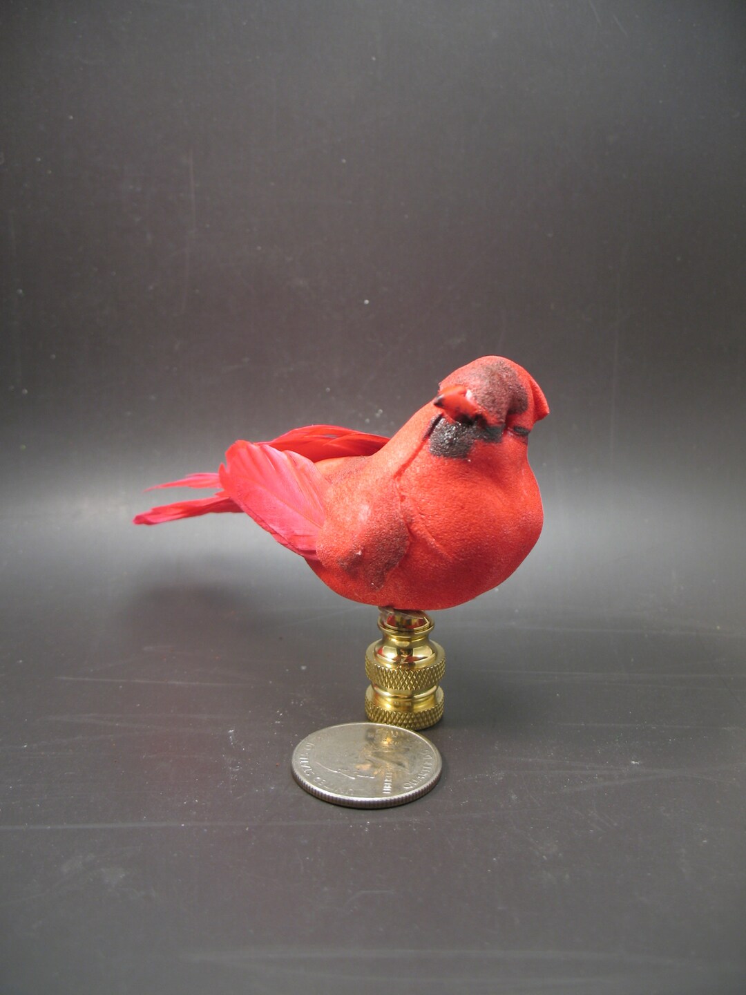 Lamp Finial Red Cardinal Bird Made of Feathers Christmas Style 8BY - Etsy