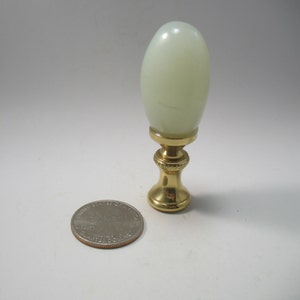 Lamp Finial Light Green Jade Oval Stone Same All Around - Etsy