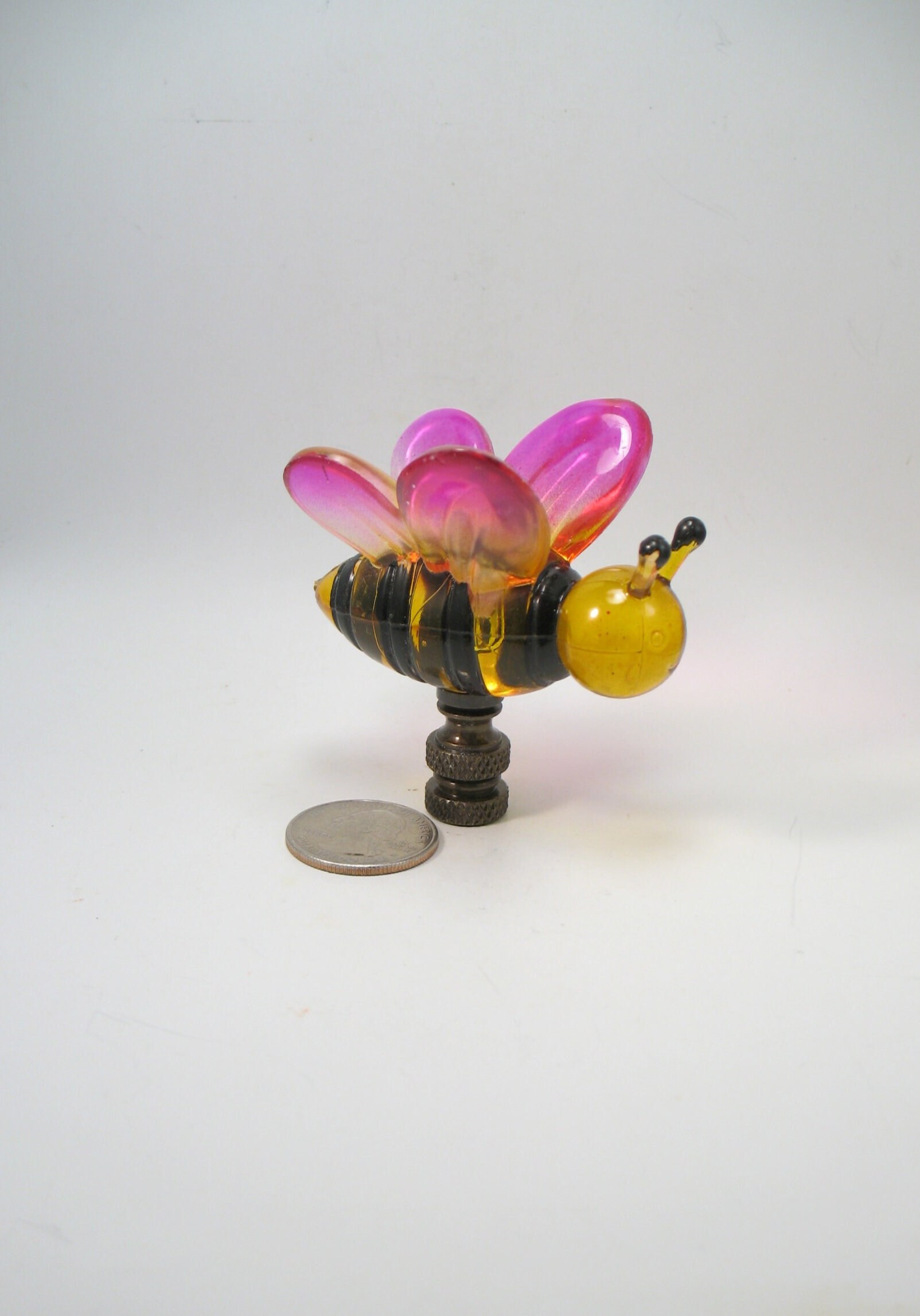 Lamp Finial Hard Plastic Bumble Bee Dark Brass Hardware in Flight ...