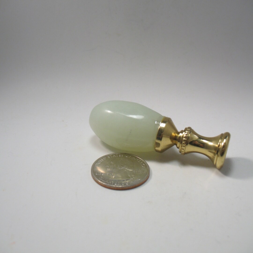 Lamp Finial Light Green Jade Oval Stone Same All Around - Etsy