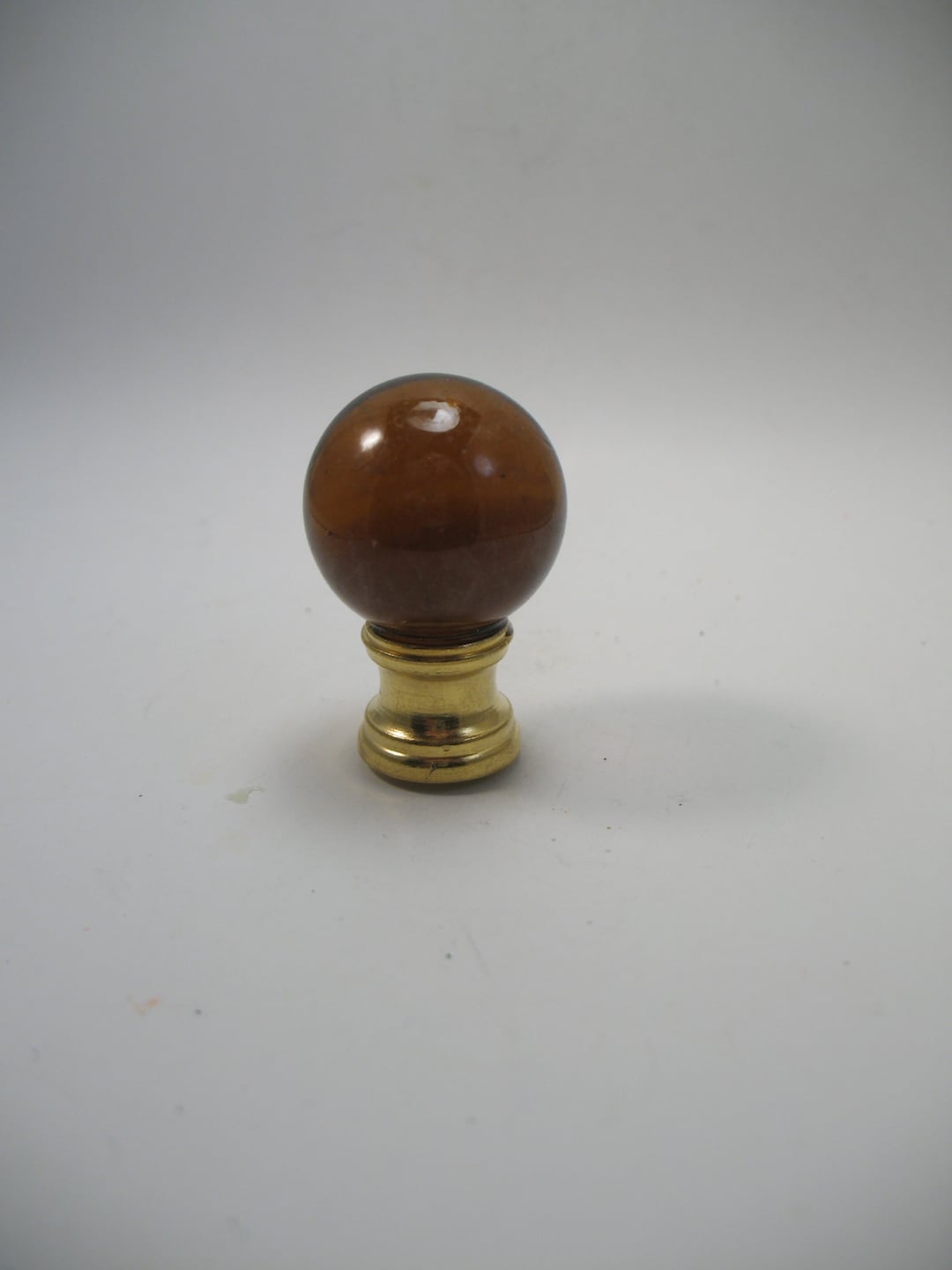 Lamp Finial Small Glass Amber Ball Sphere Lampshade Finial Brass ...