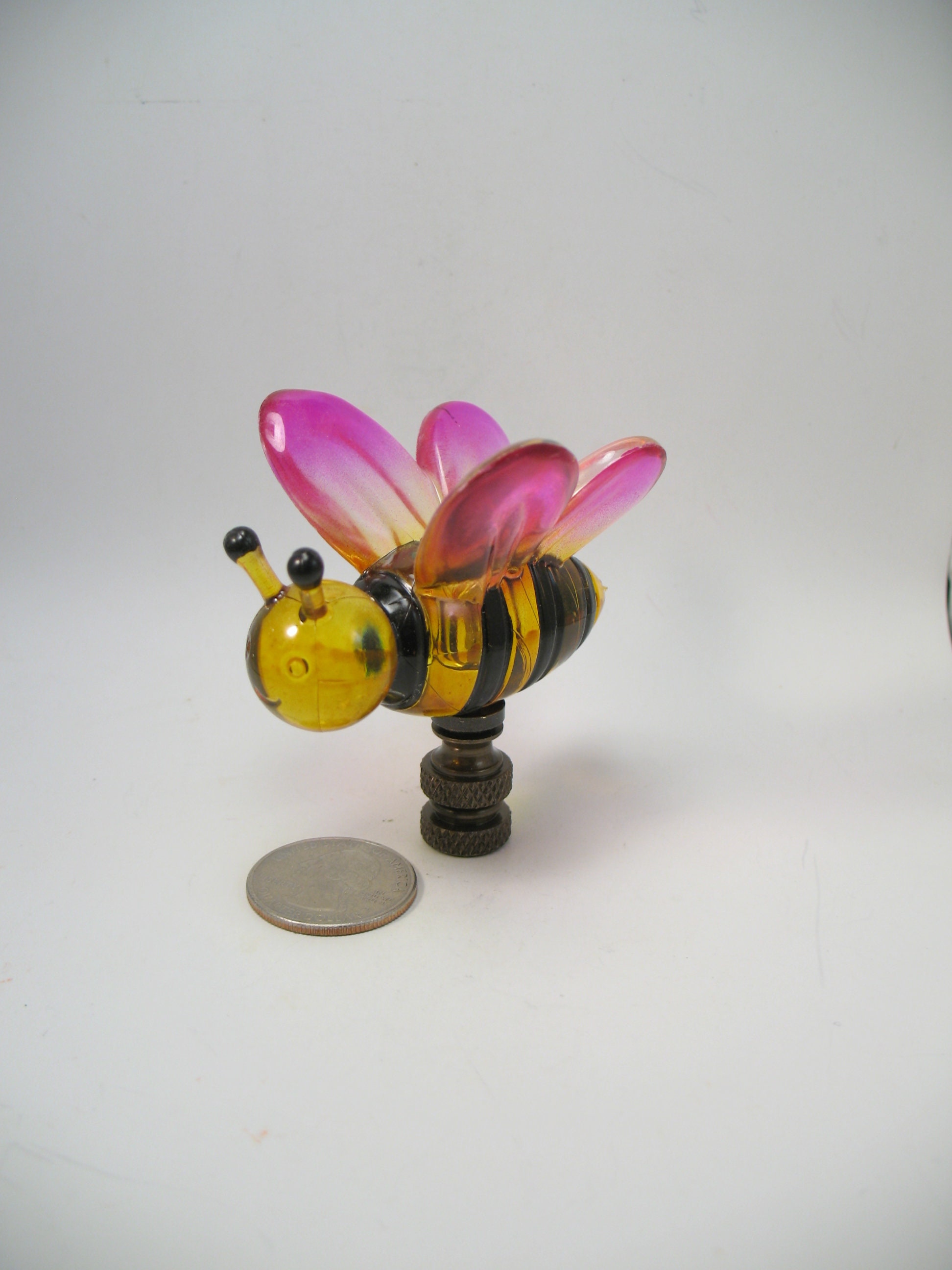Lamp Finial Hard Plastic Bumble Bee Dark Brass Hardware in Flight ...