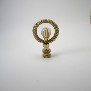 Lamp Finial Solid Brass Rope Loop With Small Glass Ball Sphere ...