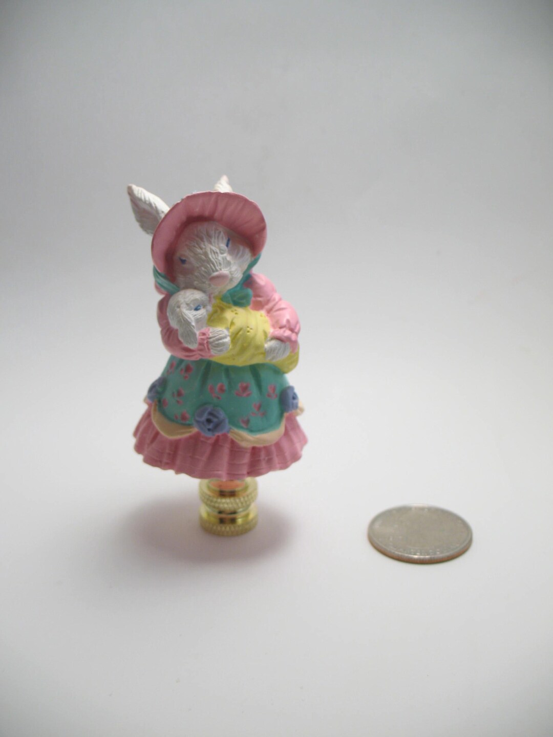 Lamp Finial Cute Girl Easter Rabbit Resin Brass Hardware R19 - Etsy