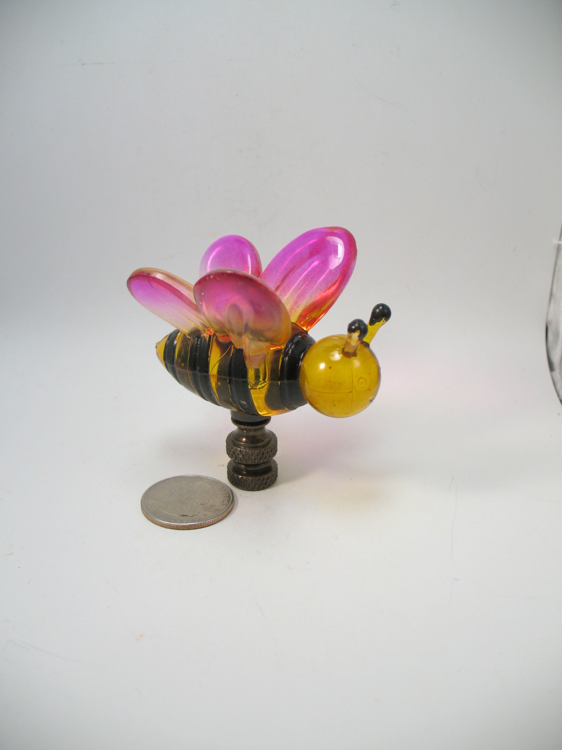 Lamp Finial Hard Plastic Bumble Bee Dark Brass Hardware in Flight ...