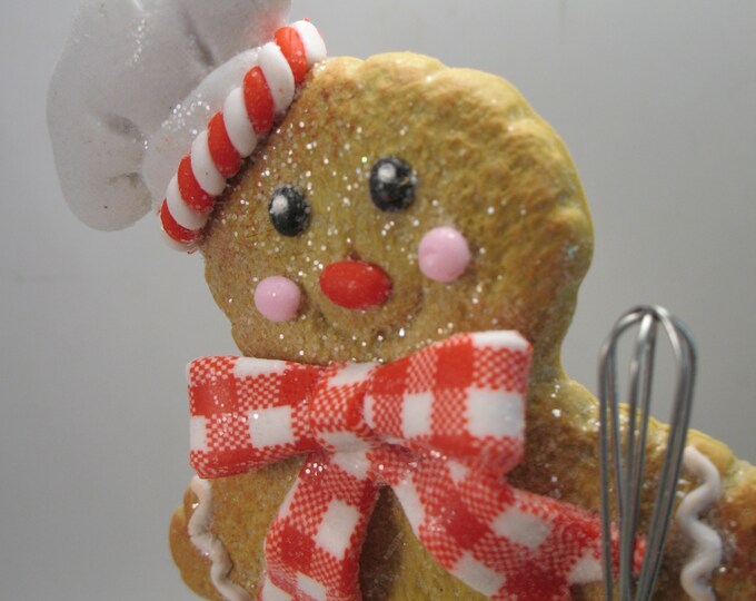 Lamp Finial Merry Christmas Gingerbread Man Made of Polymer Clay ...