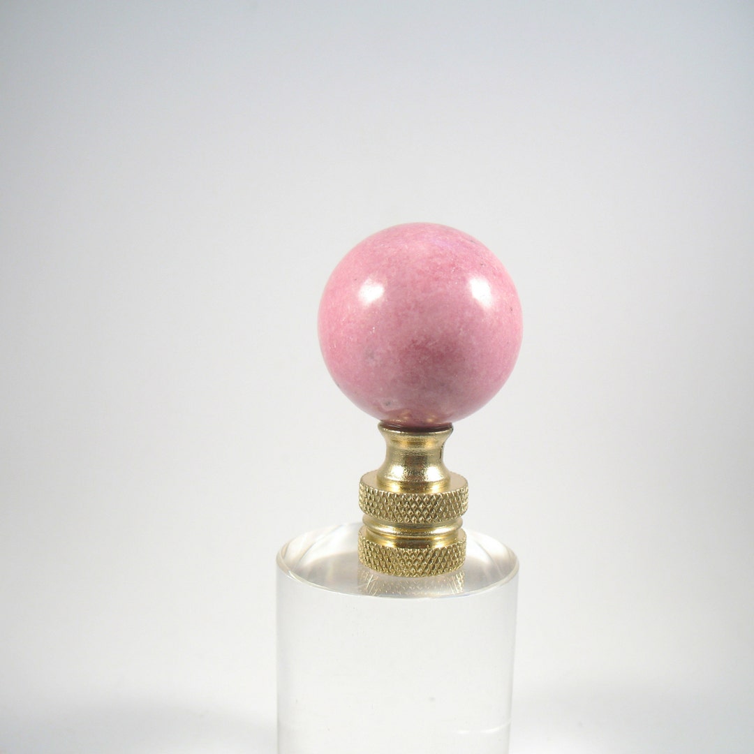 Lamp Finial Pink & Gray Stone Ball Sphere, 25 Mm Lampshade Finial 52n ...