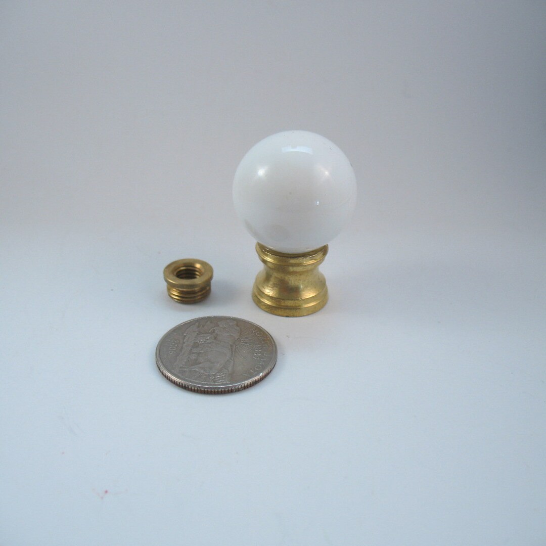 Lamp Finial: Small White Glass That Fits Both Standard Sizes, Round ...