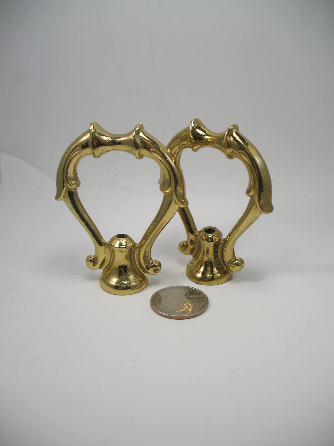 Lamp Finial Pair Older Fancy Loop With Standard 1/4-27 Thread to Fit ...