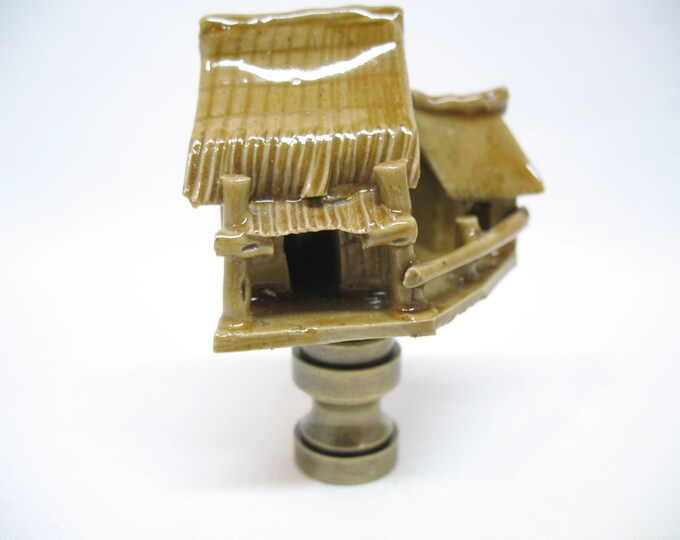 Lamp Finial Small Ceramic Birdhouse Mud Hut Asian Design E5A - Etsy