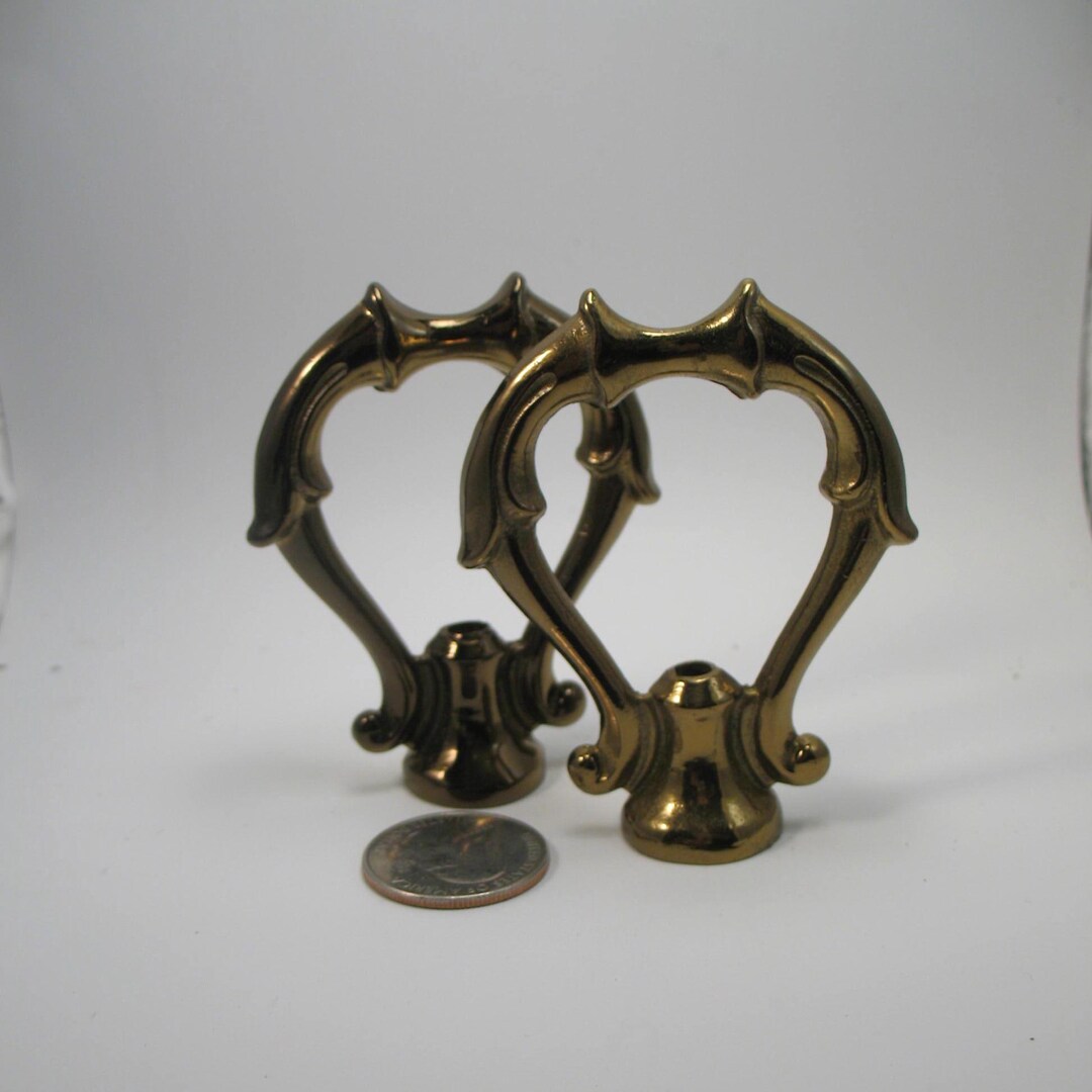 Lamp Finial Antiqued Brass Loop Standard Thread Pair T682 - Etsy