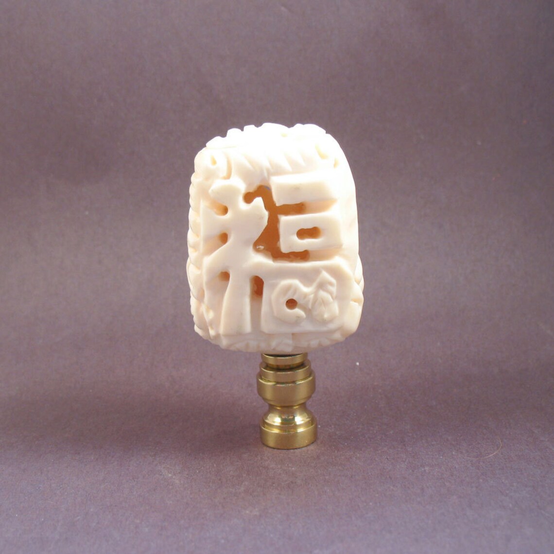 Asian Character Lamp Finial. Detailed Carving on Ox Bone A47 - Etsy