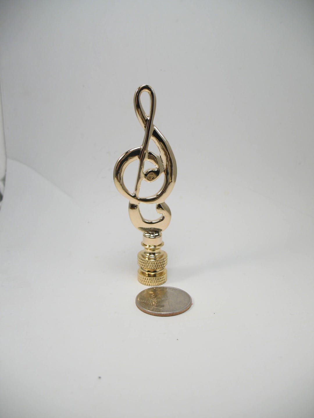 Lamp Finial Brass G Clef, Treble Clef 3 1/2" Tall Overall - Etsy