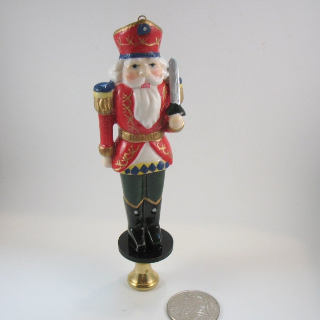Lamp Finial: Tall Porcelain Hand Painted Nutcracker Soldier Lampshade ...