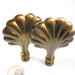Lamp Finial: Pair of Solid Antiqued Brass Finish Shell Lampshade ...