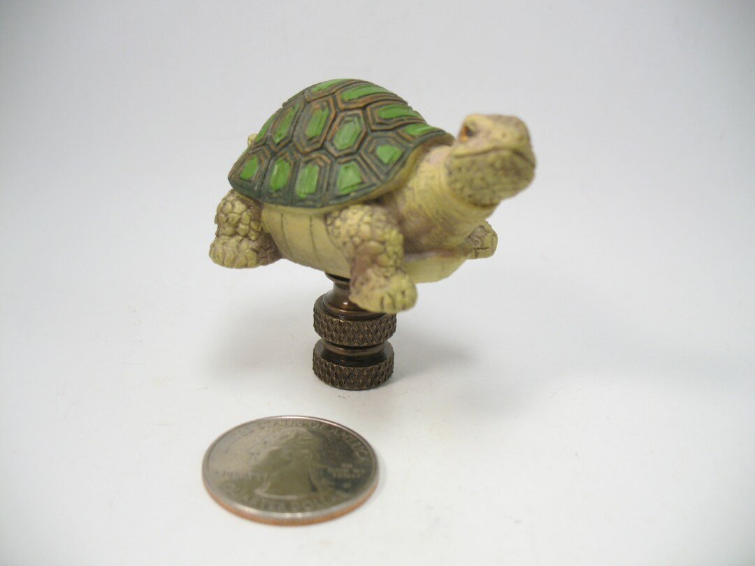 Lamp Finial Small Painted Resin Turtle Brass Hardware 3ST - Etsy