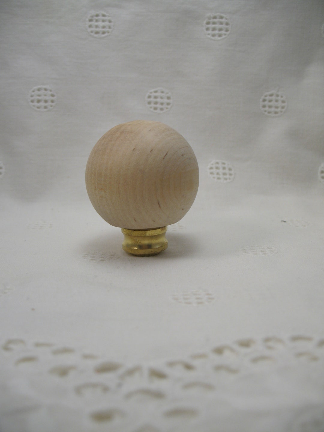 Lamp Finial: Simple 35mm Dual Thread Natural Finish Wooden Ball Raw ...
