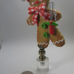 Lamp Finial Merry Christmas Gingerbread Man Made of Polymer Clay ...