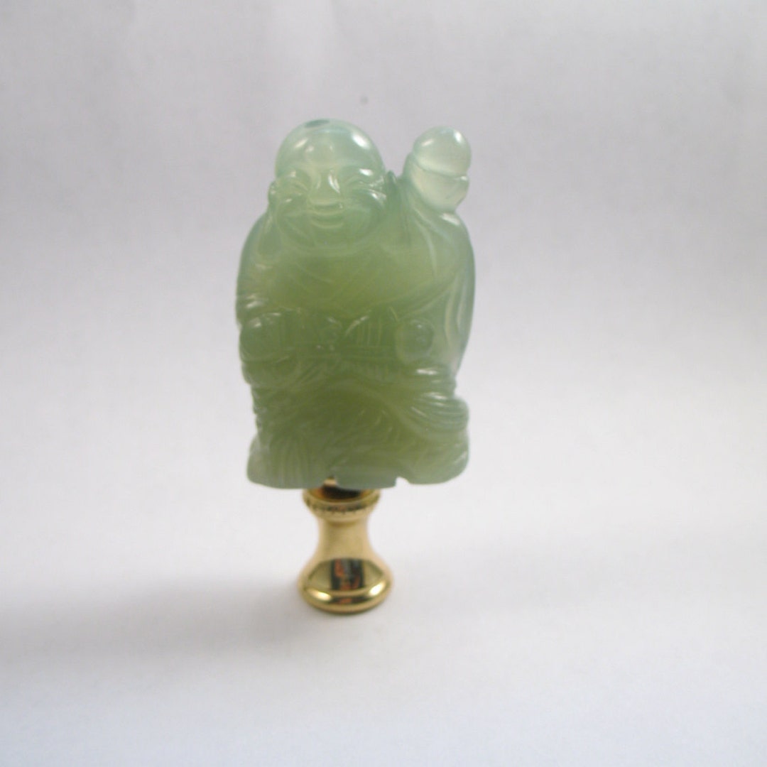 Lamp Finial Jade Like Figure Man Lamp Finial. Asian Carved Jade ...