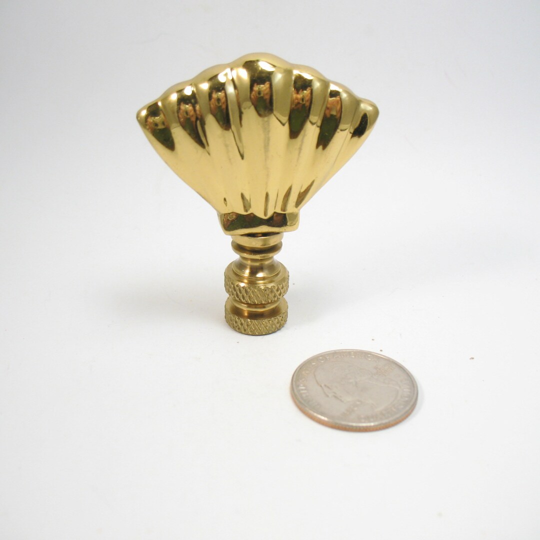Lamp Finial: Solid Brass Very Bright Finish Shell Lampshade Finials ...