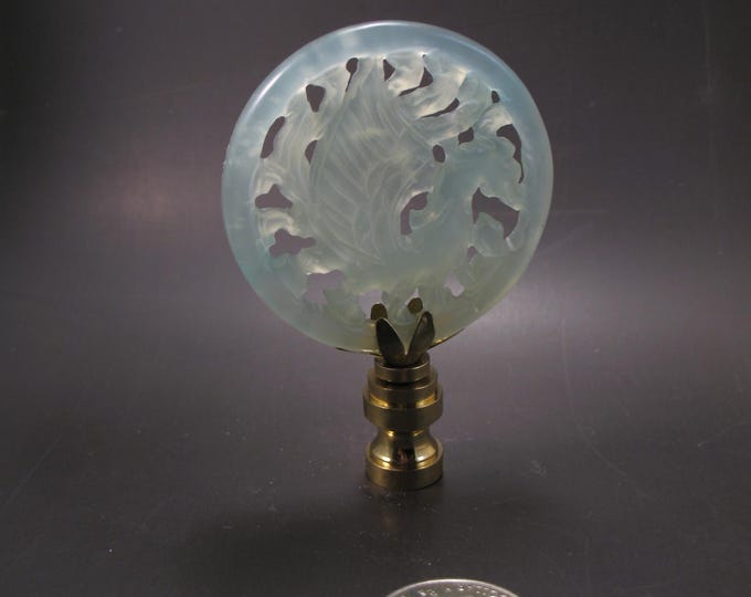Asian Jade Disk Lamp Finial Large Circle Green Jade Swan J24A - Etsy