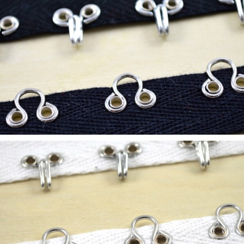 Heavy Duty Silver Metal Hook and Eye Set on Black or White - Etsy