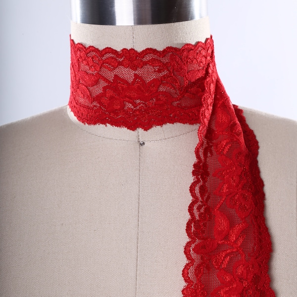 Red Lace Trim - Etsy