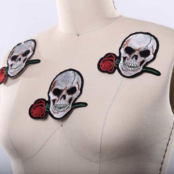 Skull With Rose Patch - Etsy