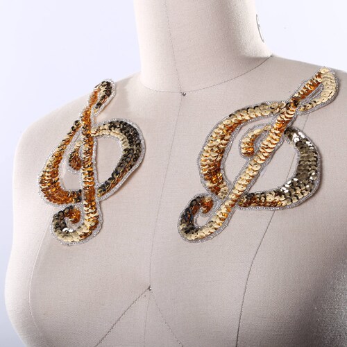 Oversized Gold Sequined Music Note Patch 7.25 X 4 - Etsy