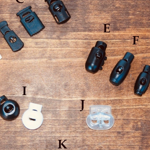 1 Dozen Black Plastic Oval Drawstring Cord Ends Adjuster for - Etsy