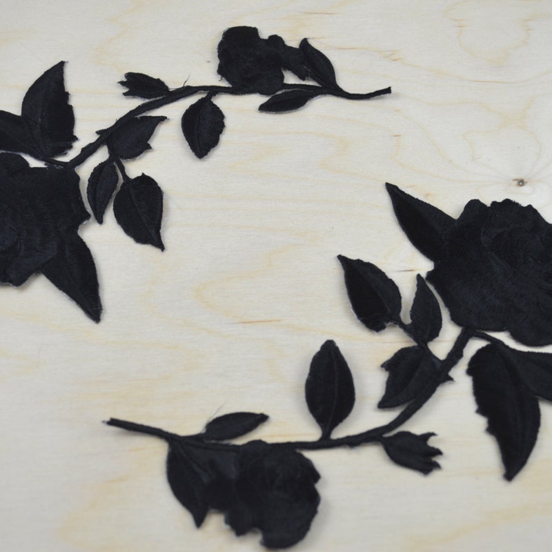 Black Embroidery Patches - Etsy