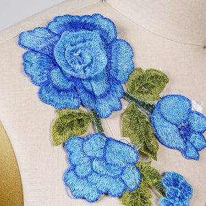 Blue Rose Applique Blue Flower Applique 2 Piece Set for Lyrical Dancer ...
