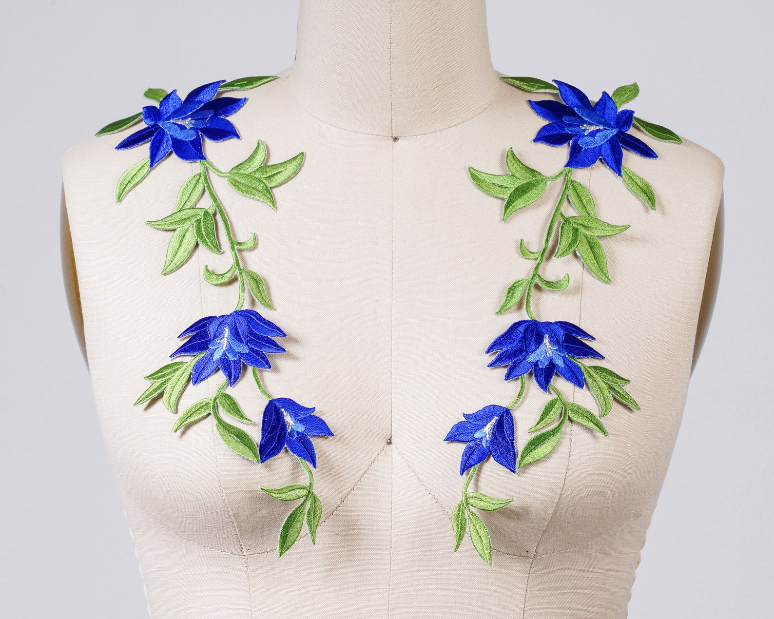 2 Yellow and Green Lily Flower Patches/ Applique With Iron-on Backing ...