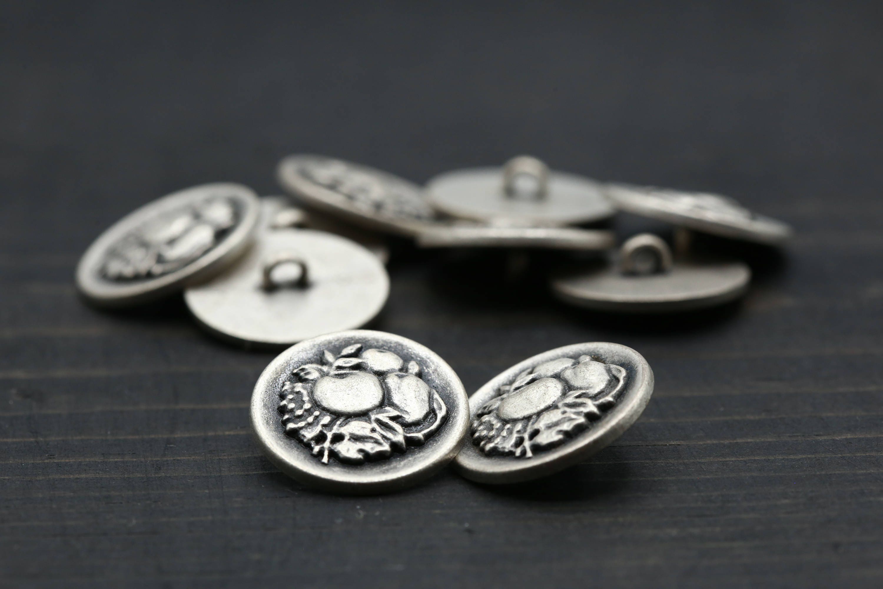 Silver Metal Buttons/ Silver Button/ The Fruit is for Everyone | Etsy