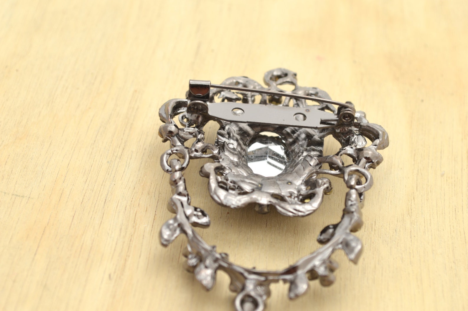 Camile's Gothic Brooch With Dark Rhinestones. Dangeling - Etsy