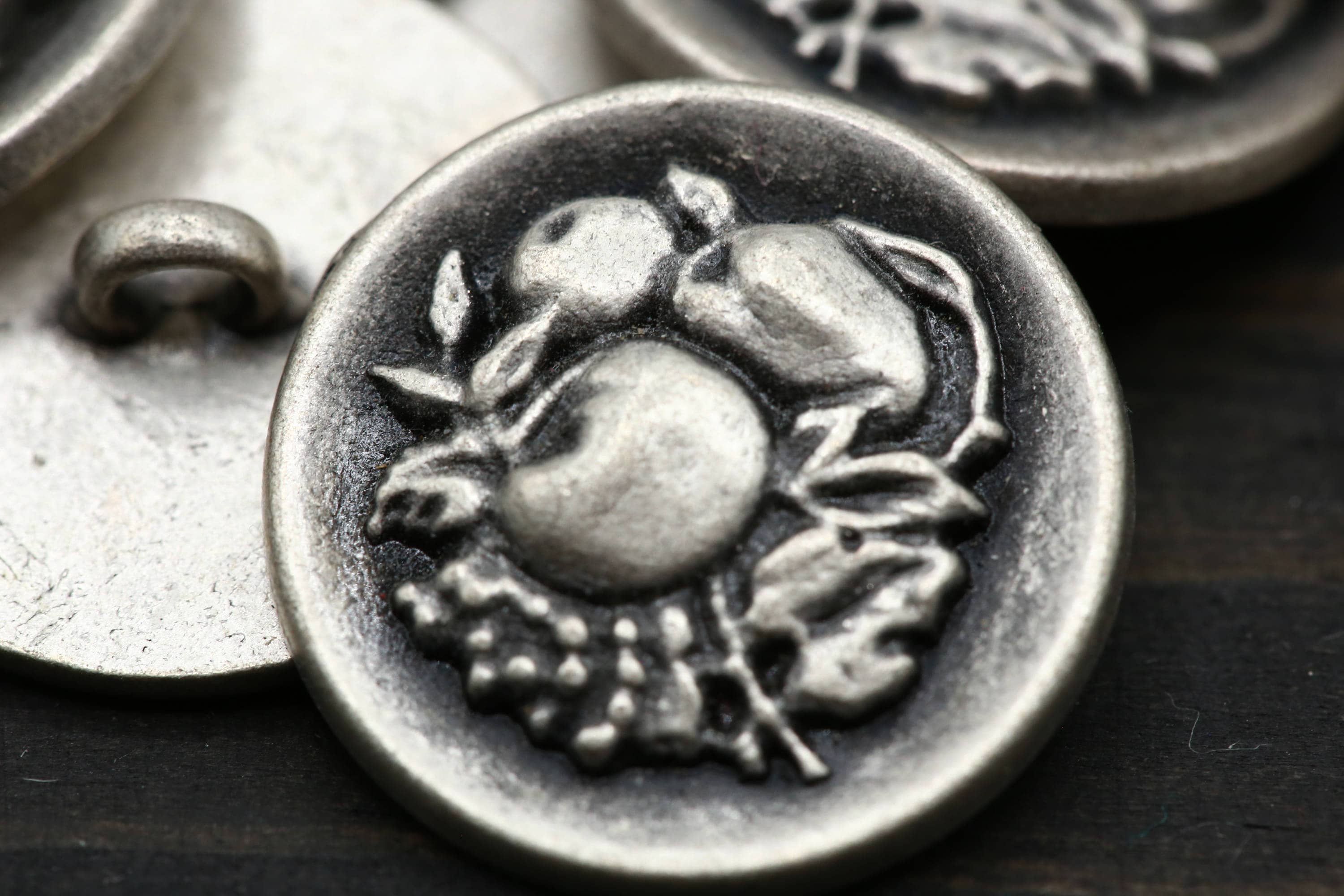 Silver Metal Buttons/ Silver Button/ The Fruit is for Everyone | Etsy