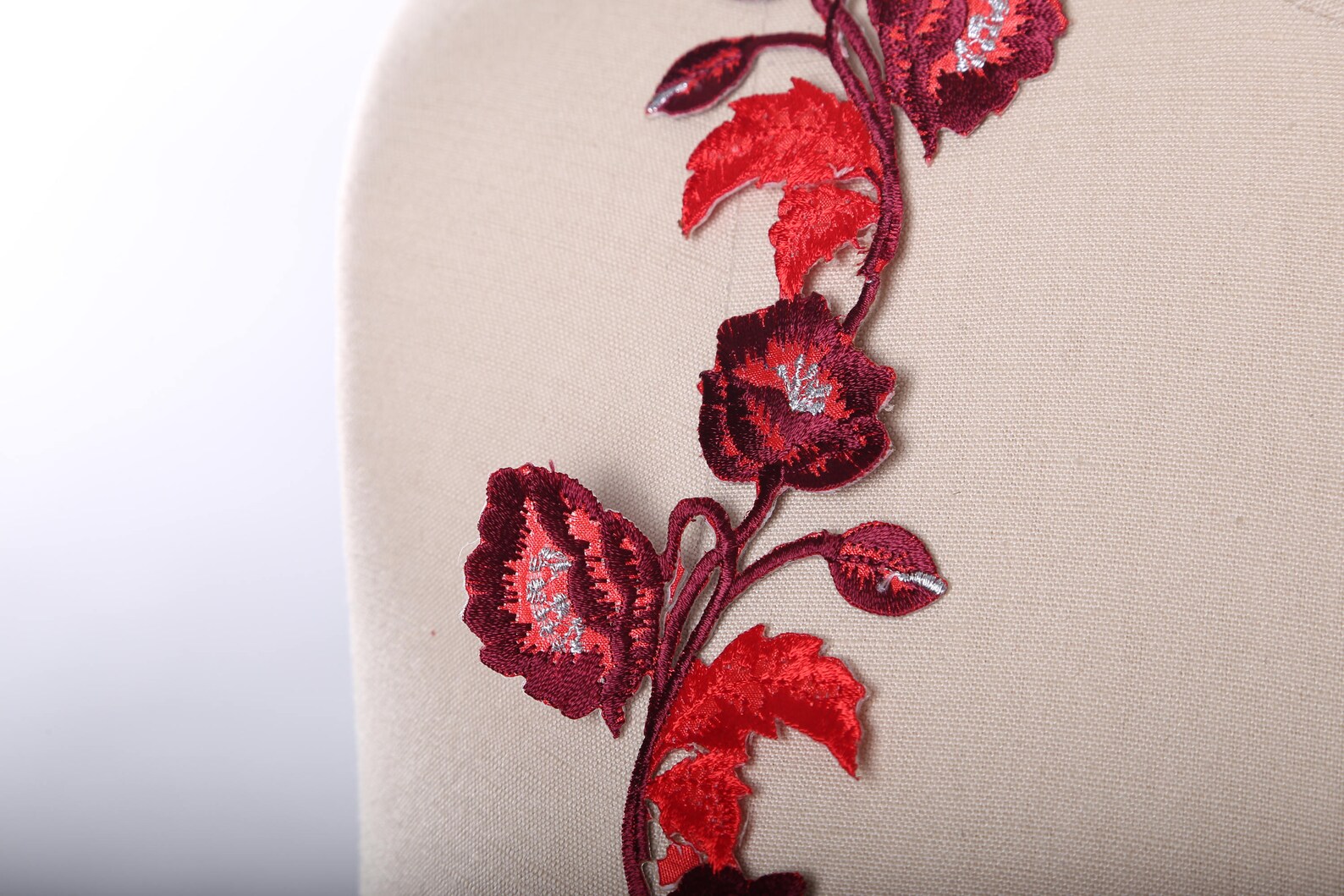 2 Red Flower Patch Burgundy Flower Patch Neat and Elegant - Etsy