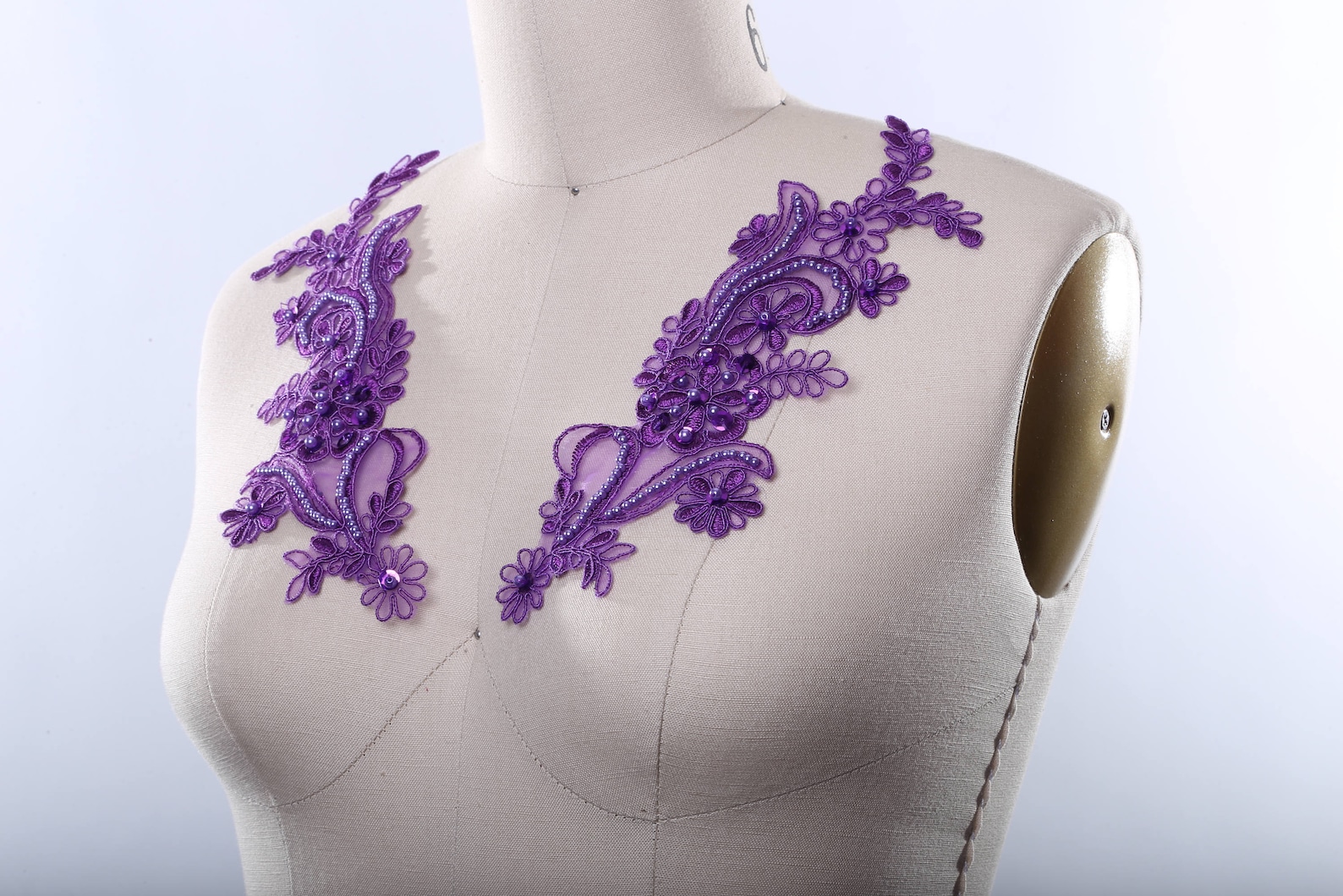 Purple Applique Violet Applique Purple Applique Purple Beaded Applique ...