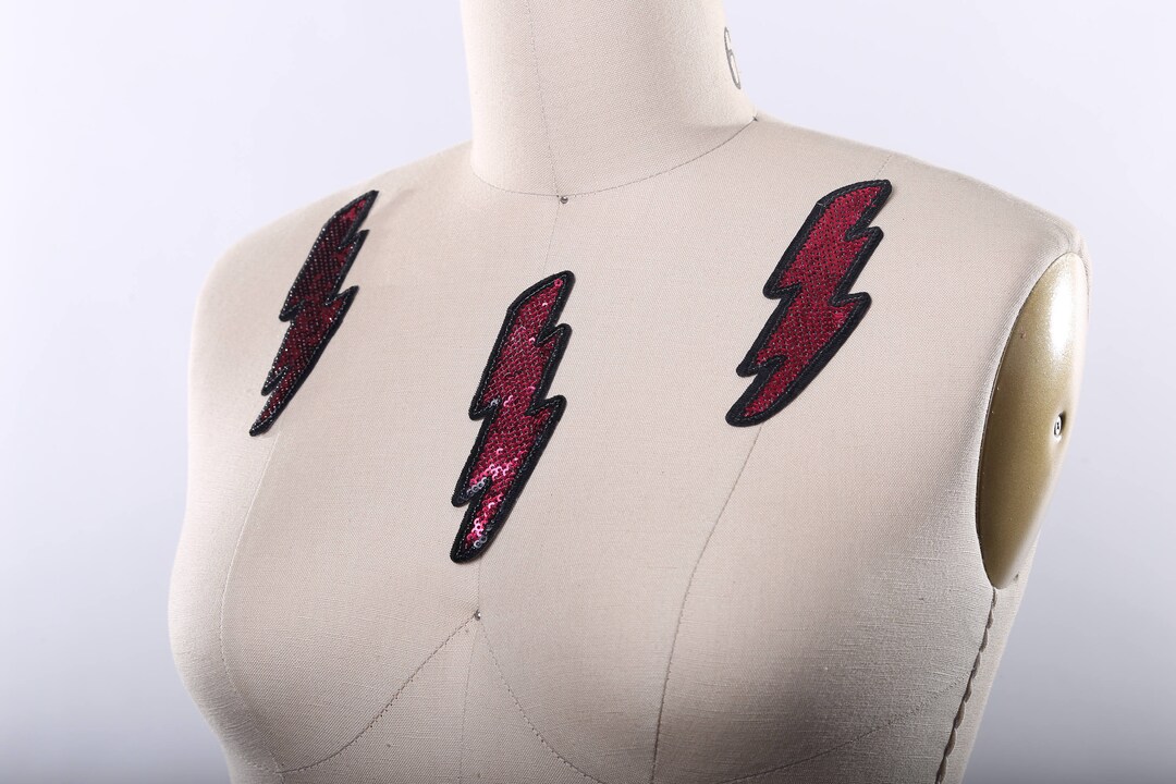 Lightening Bolt Patch / Lightening Patch / Magenta Lighting Patch ...