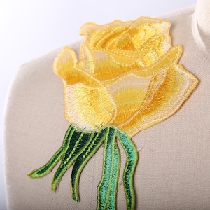 Yellow Flower Patch Pineapple Yellow Rose Appliqué Embroidery Yellow ...