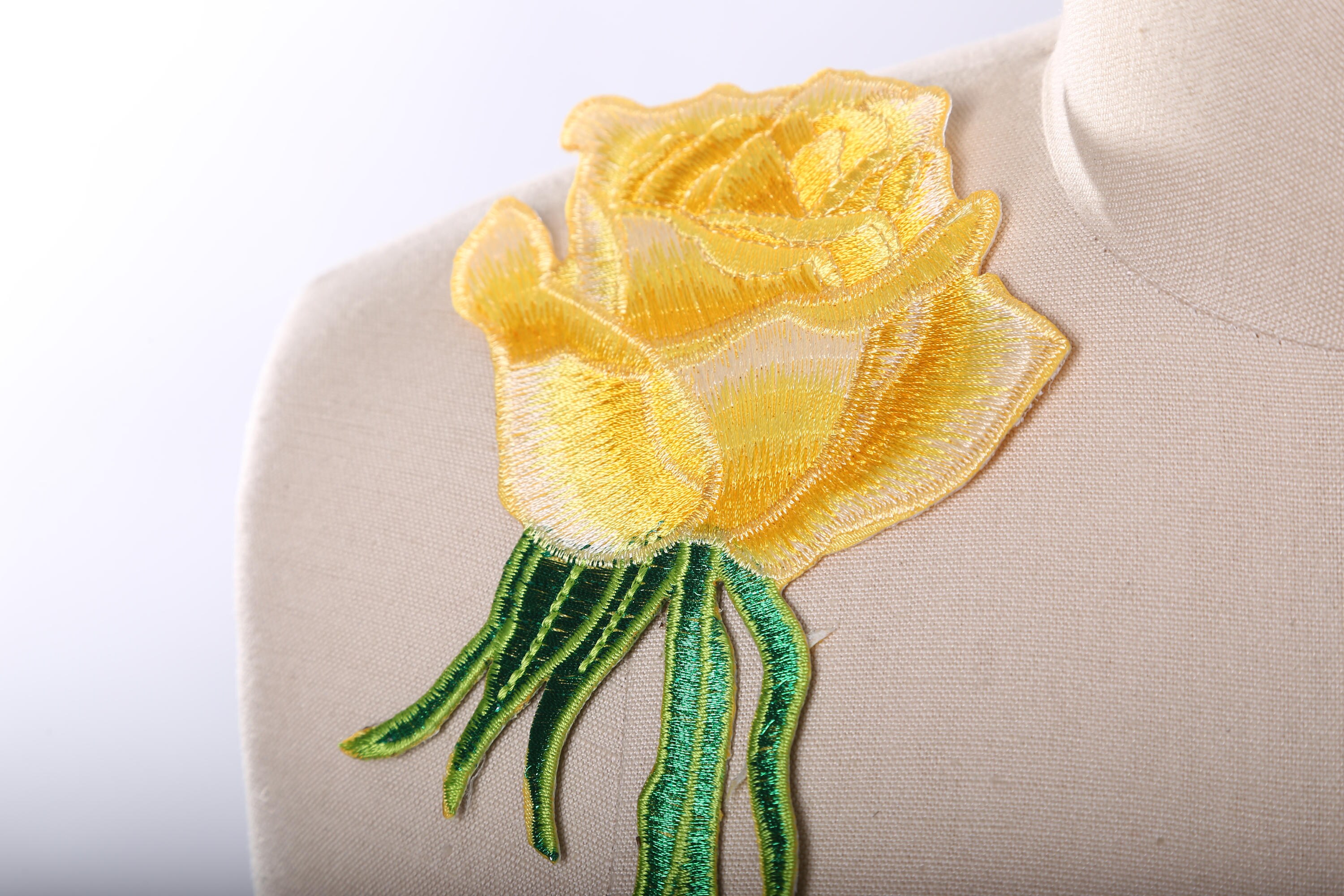 Yellow Flower Patch Pineapple Yellow Rose Appliqué Embroidery | Etsy
