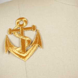 Silver Anchor Patch / Iron on Anchor Patch / Nautical Patch / Gold or ...