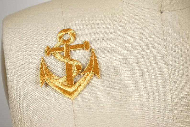 Gold Anchor Patch 3 Nautical Themed Embroidery Patch/ - Etsy