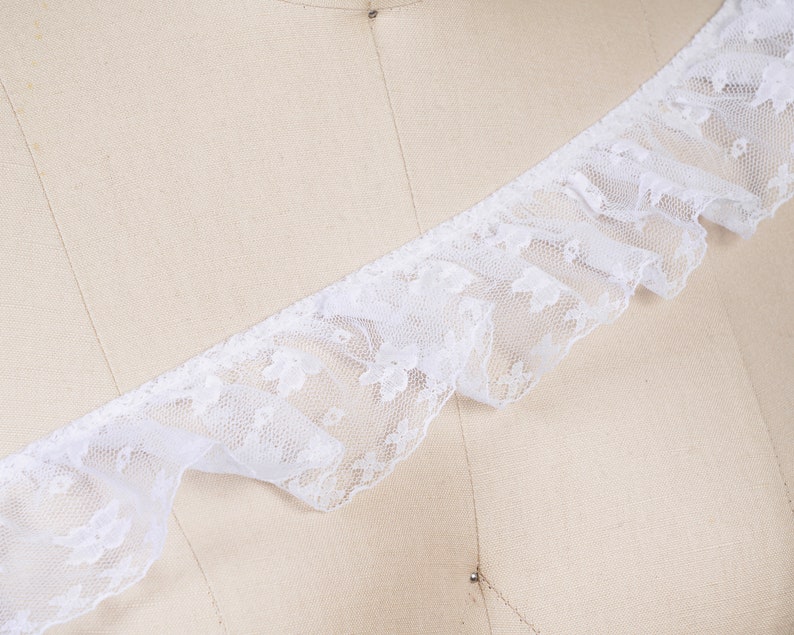 White Lace Ruffle Cutesy White Ruffled Lace Trim White - Etsy